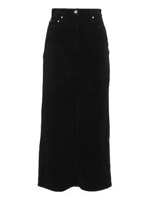 GANNI Maxi Skirt In Organic Cotton - Black