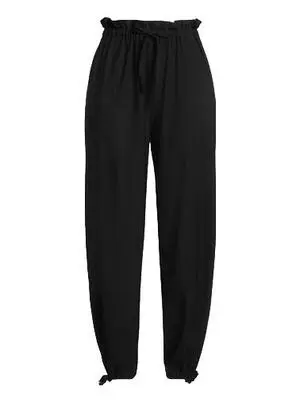 GANNI Ecovero Viscose Blend Tapered Pants - Black