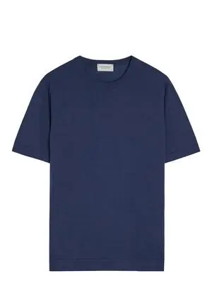 John Smedley Lorca Fine-knit Cotton T-shirt - Navy