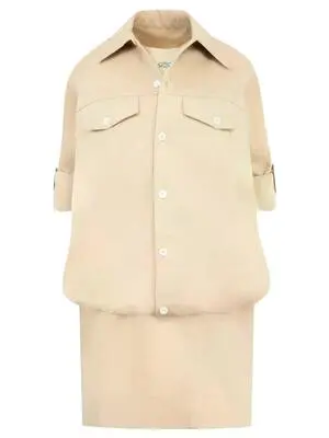 Loewe Layered Effect Button-up Dress - Neutrals