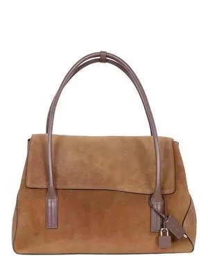 TOM FORD Medium Eclipse Leather Tote Bag - Brown