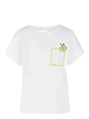 MARCCAIN Embroidered Cactus T-shirt - White
