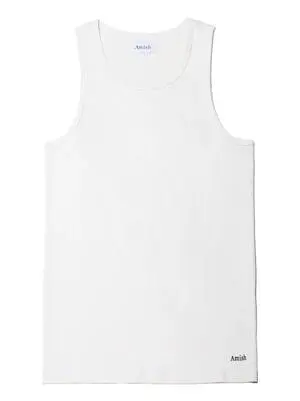 AMISH SUPPLIES Logo-print Tank Top - Neutrals
