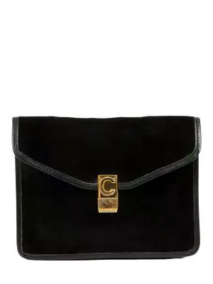 Celine 1970s C Logo Clutch Bag - Black
