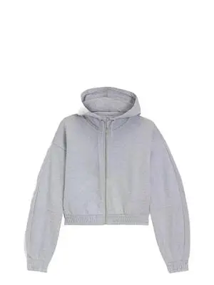 Hugo Cropped Zip-up Hoodie - Grey
