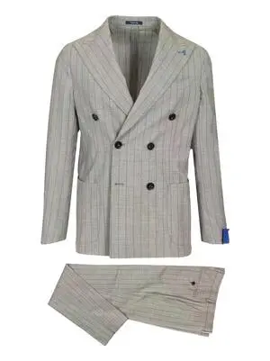 GUARINUCCI Pinstripe Double-breasted Suit - Grey