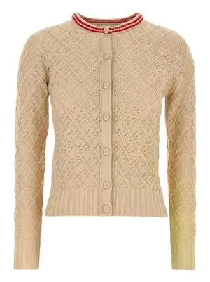 Fendi Ff-motif Open-knit Cardigan - Neutrals