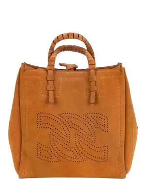 Casadei Perforated Logo Tote Bag - Brown