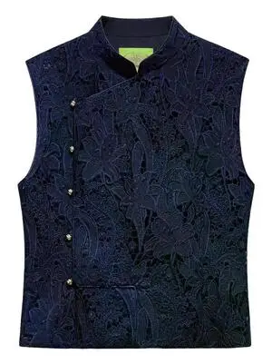 Shanghai Tang Floral Lace Top - Blue