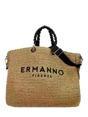 Ermanno Scervino Logo Embroidered Tote Bag - Neutrals