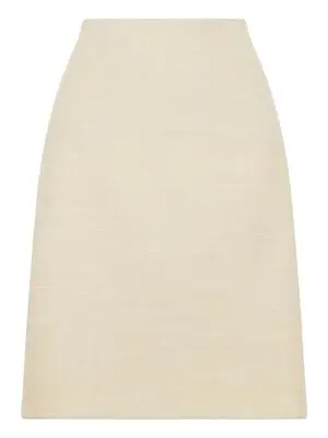 Calvin Klein Calvin Klein Collection Lunas Wool Midi Skirt Neutrals