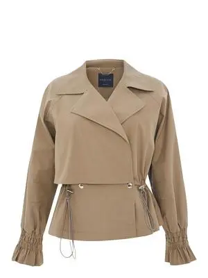 EXQUISE Yareli Collar Jacket Beige - Brown