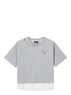 MUSIUM DIV. Layered Pleated-trim T-shirt - Grey