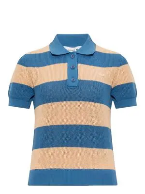 Lacoste Striped Cotton Polo - Blue