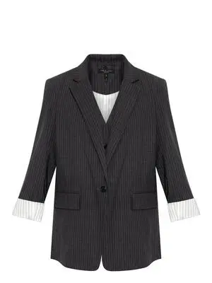 Rag & Bone Pinstripe Blazer And Vest Set - Grey