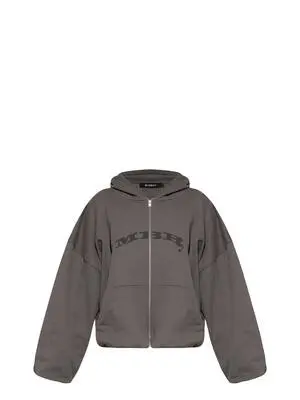 MISBHV Oversized Graphic Print Hoodie - Grey