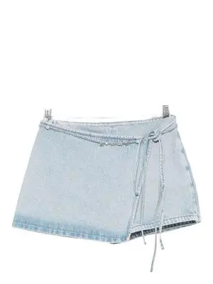 Loewe Denim Wrap Shorts - Sky Blue