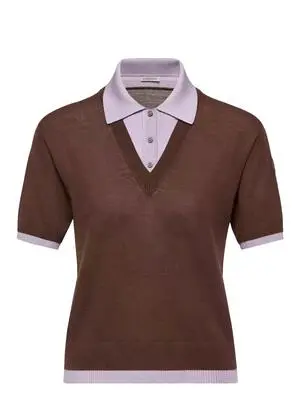 Moncler Layered-effect Short-sleeve Sweater - Brown