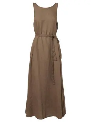 Velvet By Graham & Spencer Linen Midi Dress - Brown