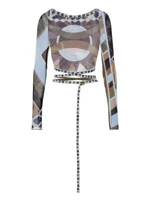 EMILIO PUCCI Pucci Vivara Tulle Crop Top