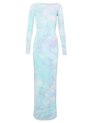 Emilio Pucci Orchidee Tulle Maxi Dress - Multicoloured