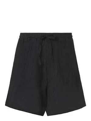 UMIT BENAN Julian Linen And Cotton Shorts - Black