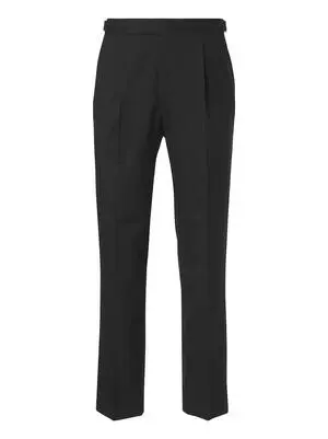 STOFFA Wool Straight Leg Pants - Black