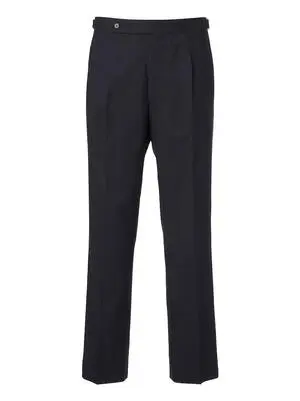STOFFA Wool Straight Leg Trousers - Blue