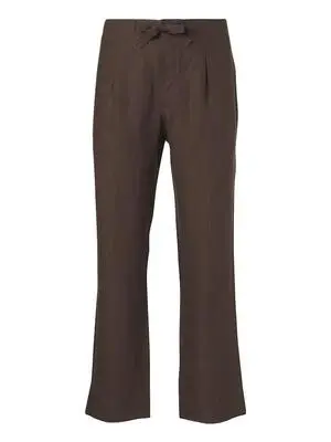 STOFFA Stoffa Linen Straight Leg Trousers Brown