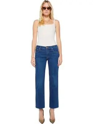 MOTHER The Mid Rise Rambler Zip Flood Jeans - Blue