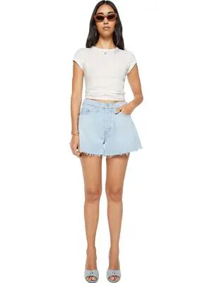 MOTHER The Flutter Short Fray - Blue
