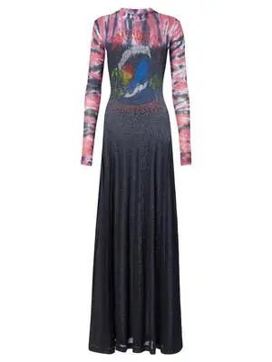 Balenciaga Printed Tie-dye Cotton-blend Jersey Maxi Dress - Multicoloured