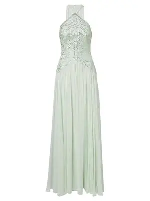 Elie Saab Sequined Silk-blend Gown - Green