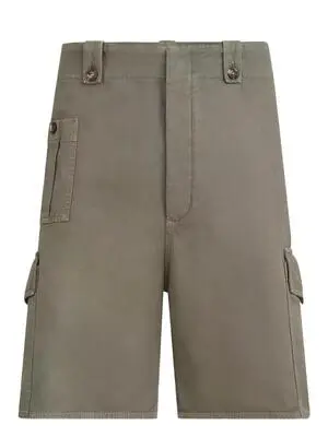 Brunello Cucinelli Brunello Cucinelli Cotton And Linen Canvas Bermuda Shorts With Cargo Pockets Green
