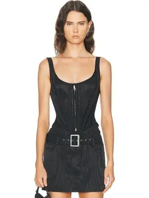 WIEDERHOEFT Boned Bodice Corset Top - Black