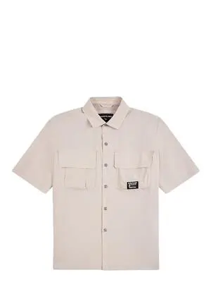 PAPER PLANES Utility Short Sleeve Button-up Shirt - Sand