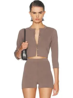SKIMS Refined Knit Crop Cardigan - Amethyst