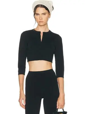 SKIMS Refined Knit Crop Cardigan - Obsidian