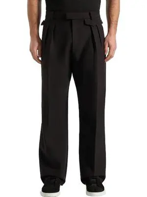 Manière De Voir Pierre Relaxed Fit Pleated Tailored Trousers - Black
