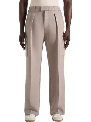 Manière De Voir Luca Relaxed Fit Pleated Pocket Trousers - Beige