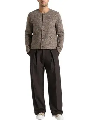Manière De Voir Textured Bomber Cardigan - Brown