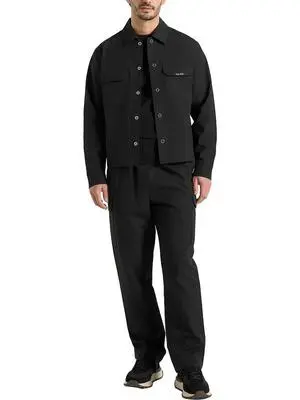 Manière De Voir Textured Cargo Jacket - Black