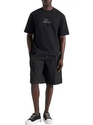 Manière De Voir Aaron Club Saint-tropez Cotton T-shirt - Black