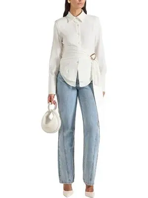 Manière De Voir Wrap Shirt With Hardware Detail - White