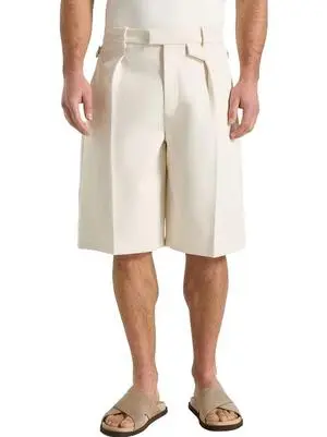 Manière De Voir Auguste Tailored Twill Bermuda Shorts - Cream
