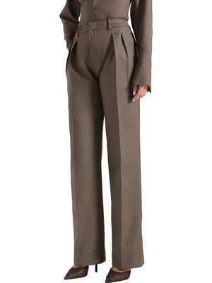 Manière De Voir Maniere De Voir Julie Houndstooth Twin Pleat Trousers - Brown