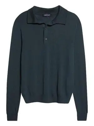 J. MUESER Wish Merino Wool Polo Sweater - Forest