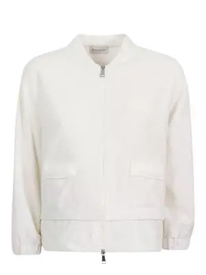 Moncler Zip-up Panelled Cardigan - Neutrals