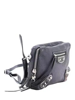 Balenciaga Classic Studs Chain Leather Xs Crossbody Bag - Black
