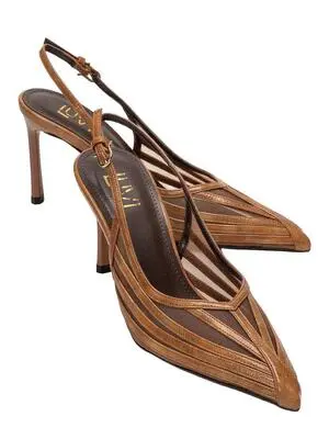 PROLOGUE SHOES Eleana Slingback Stiletto Pump - Cognac